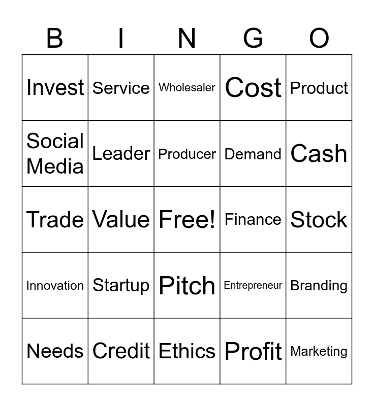 Business Bingo! Bingo Card