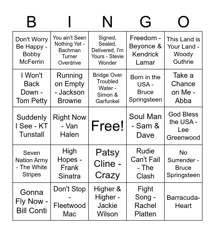 Campaign Trail Bingo Card