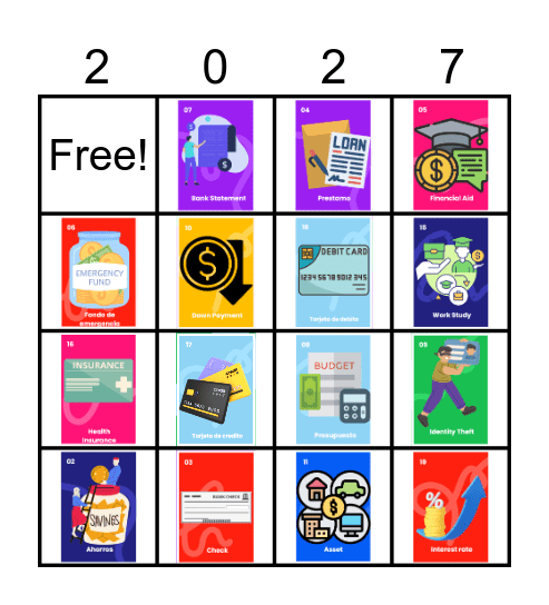 Financial Literacy Bingo Card