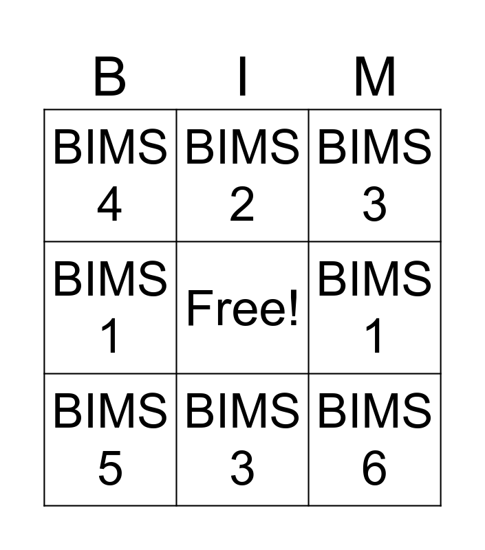 BIMGO Bingo Card