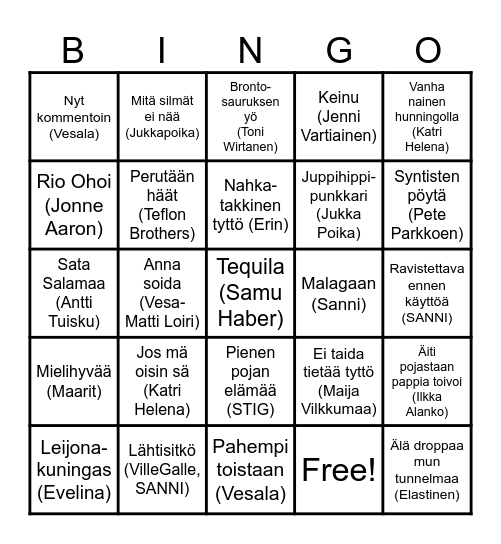 ALPON MUSABINGO! Bingo Card