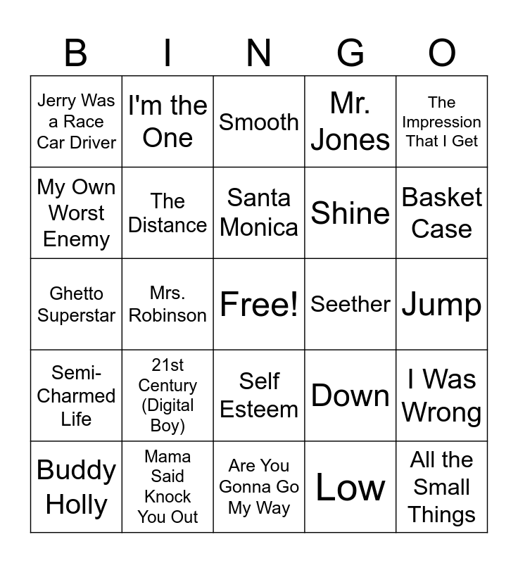 Straight Up 90$ by JN Bingo Card