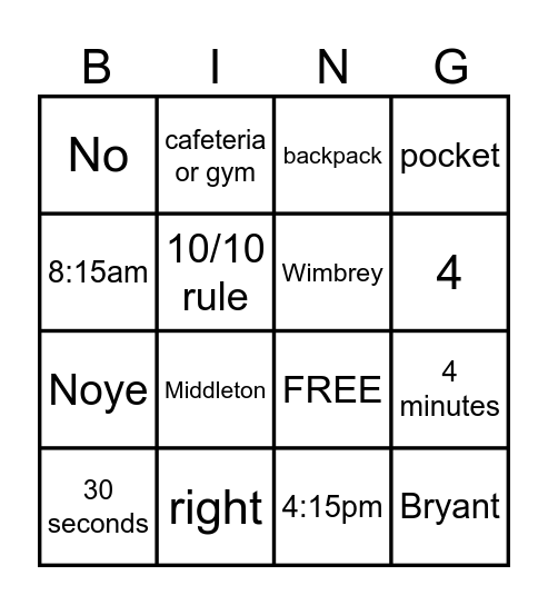 The Worley Way Bingo Card