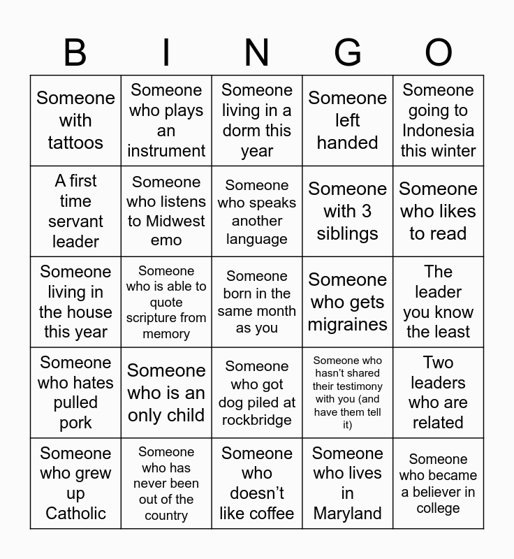 SL Bingo 2024 Bingo Card