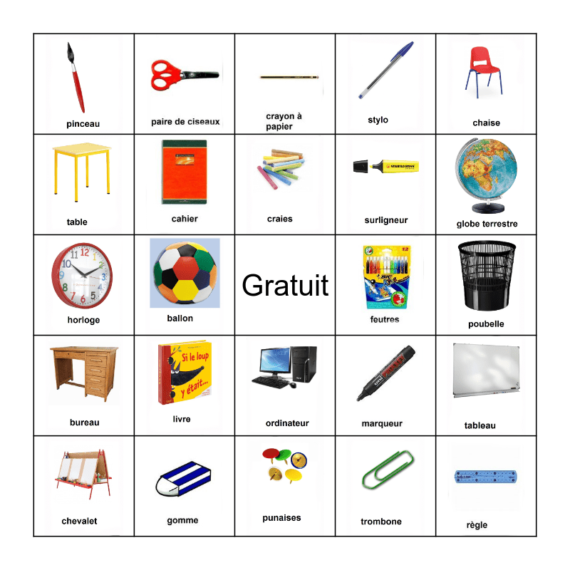 Bingo de la rentrée Bingo Card