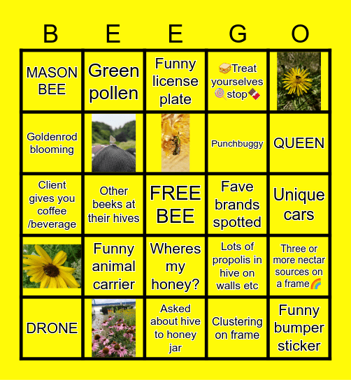 BEE-GO Bingo Card