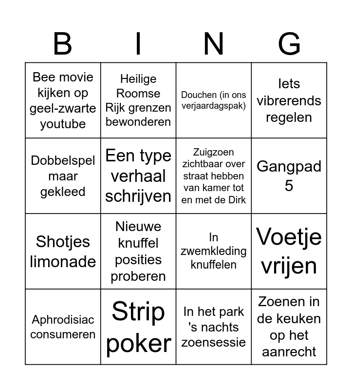 Very secret bingo Card
