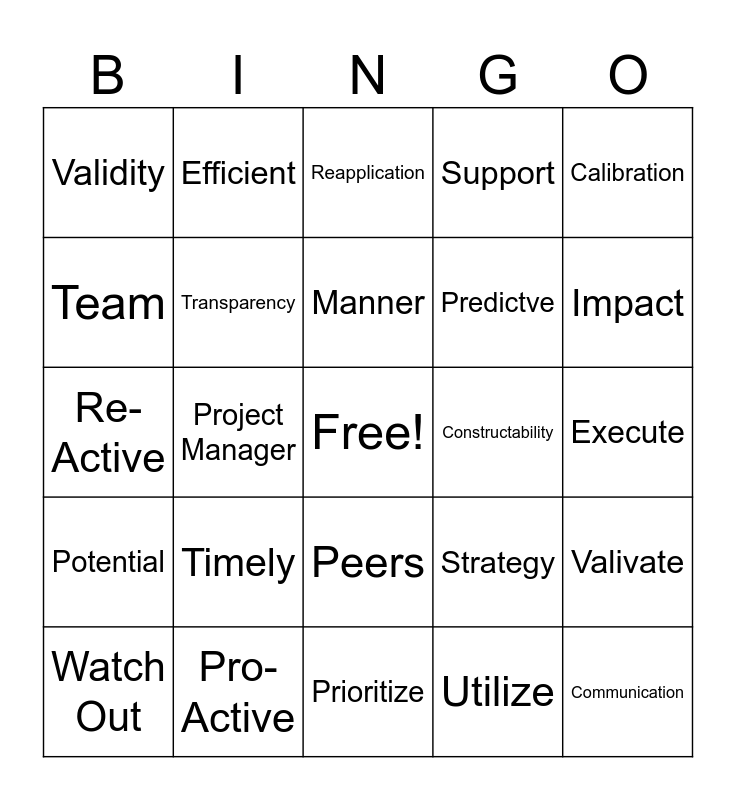 Teams Bingo Card