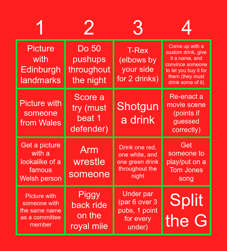 EdiWelshSoc Bingo Card