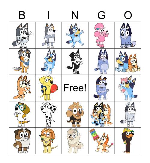 Bluey Bingo Card