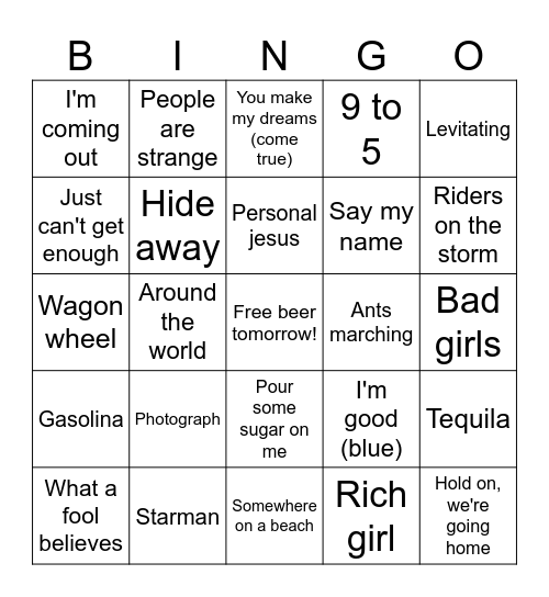 Letter D Bingo Card