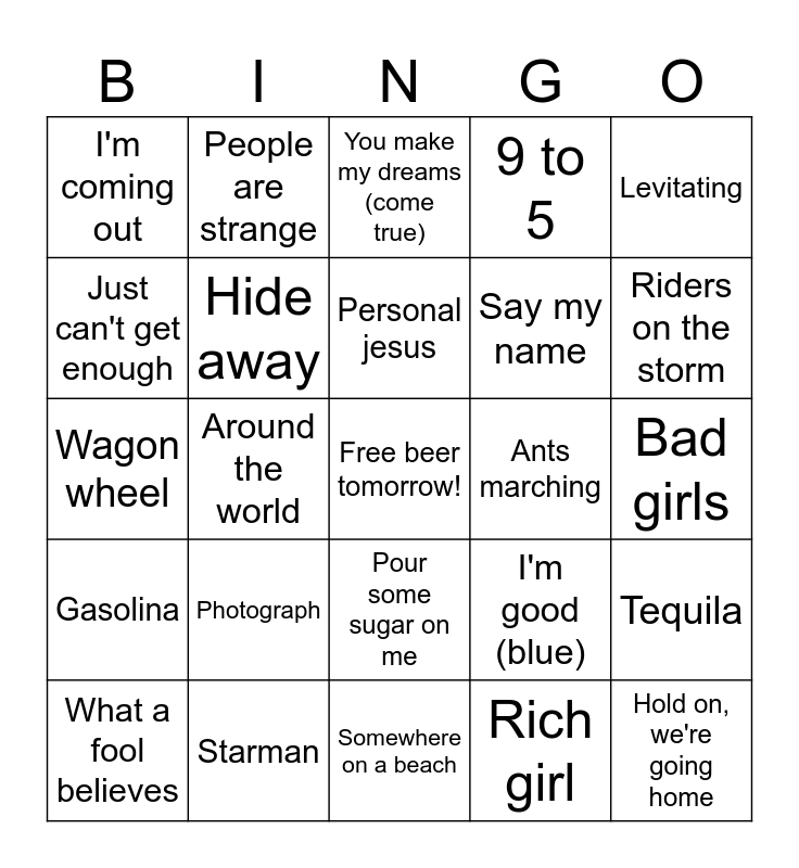 Letter D Bingo Card