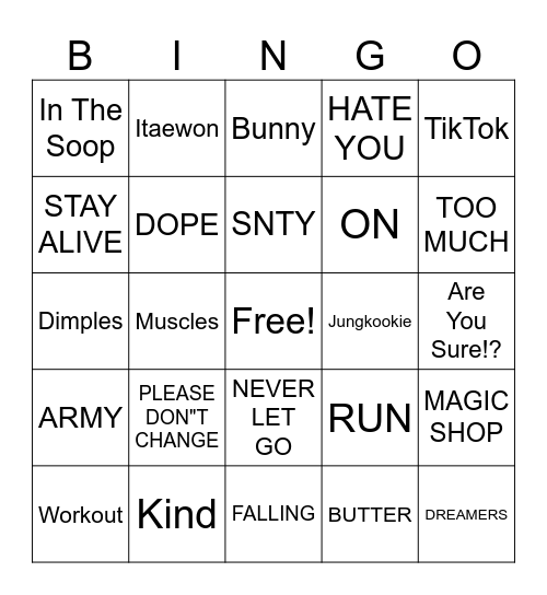 JK Bingo Card