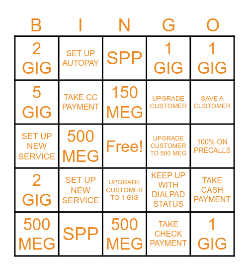 VEXUS RETAIL BINGO Card