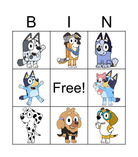 Bluey Bingo Card