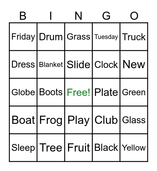 Review! Bingo Card