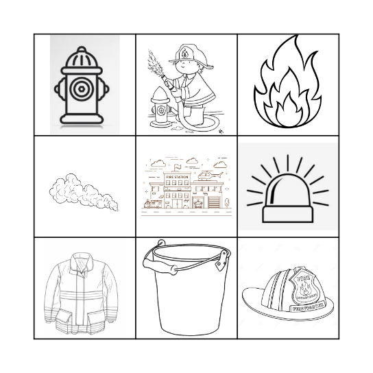 Firefighter's Bingo Card