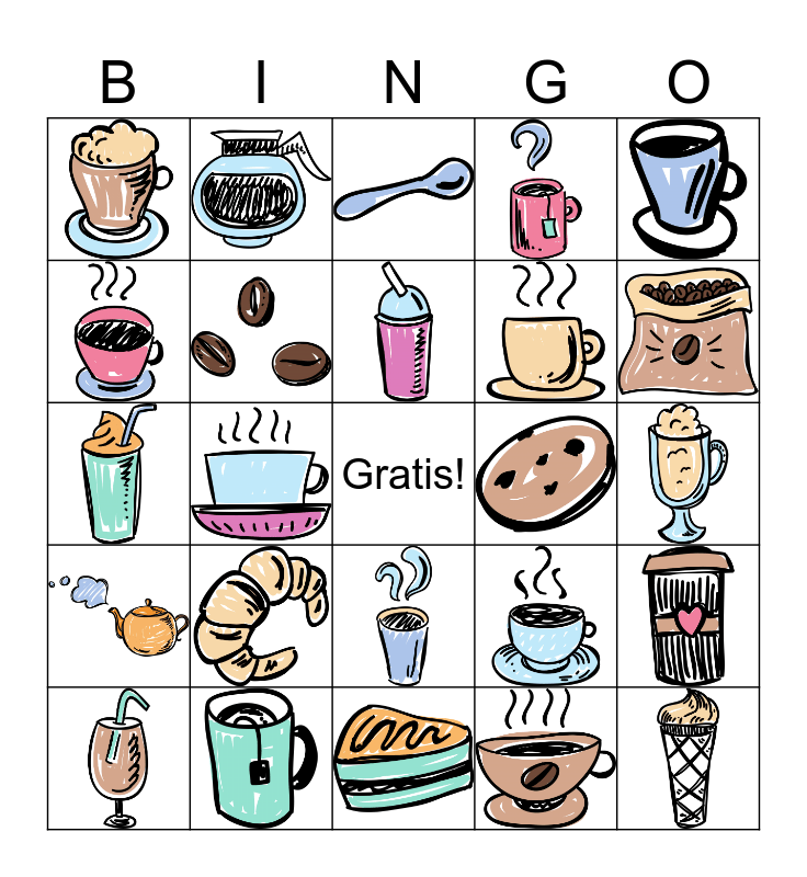 Cafè Bingo Card