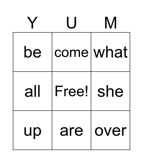 Pancake! Pancake! Bingo Card
