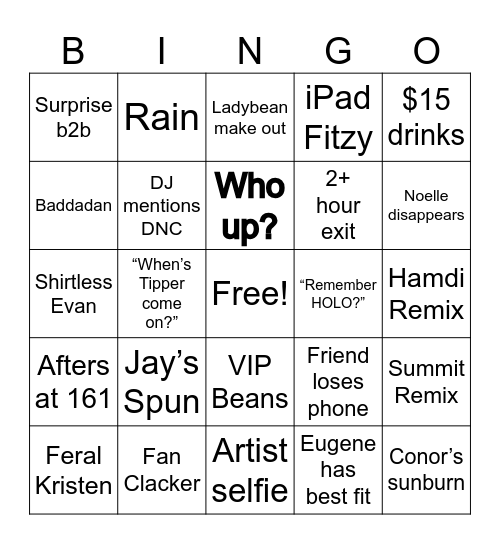 Bean’s do Arc/NC Bingo Card