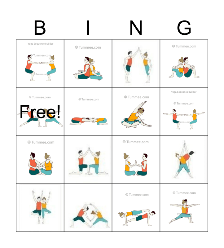 Yoga Poses Bingo Card