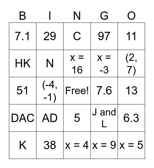 Unit 1a Study Guide and Review Bingo Card