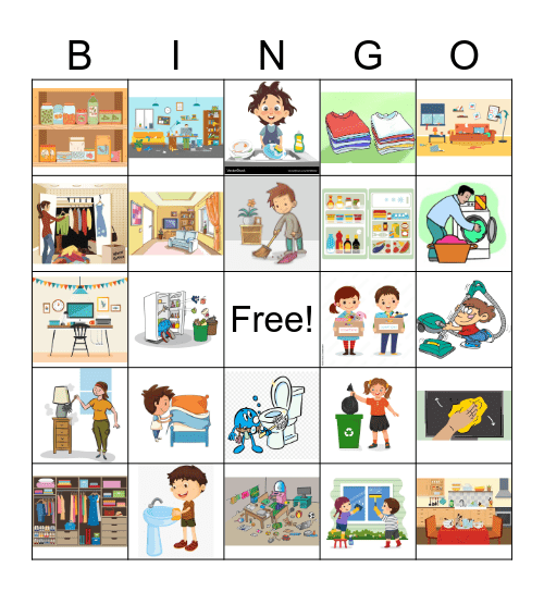 Cleaning and Organizing Bingo Card