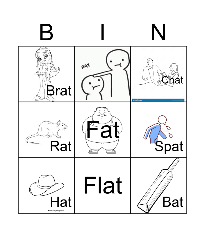Word Families Bingo Card