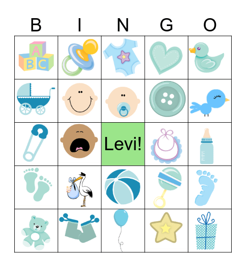 Bingo do Bebe Bingo Card