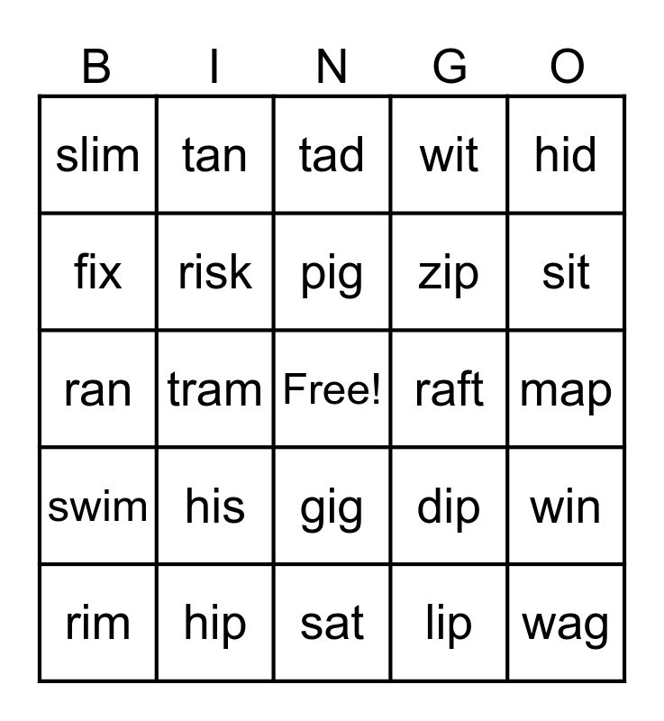 UFLI Lesson 35 & 36 Bingo Card