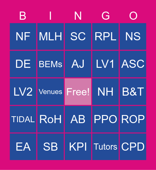 CC Bingo Card