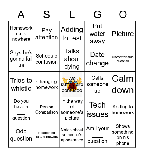 ASL II Bingo Card