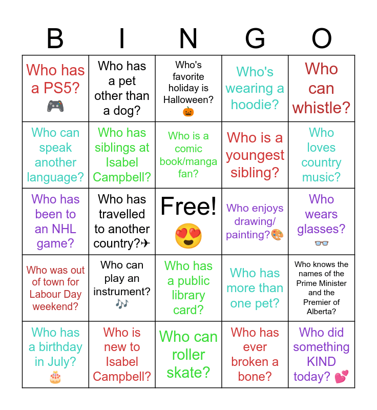 Who's Who? 🤔 Bingo Card