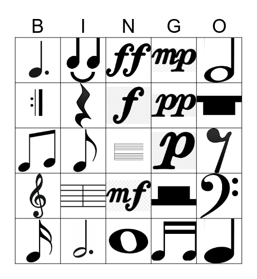 Music Class Bingo Card