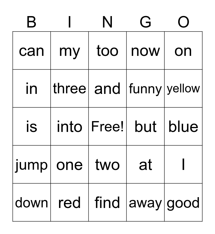 Dolche Pre-Primer - Primer 1 Bingo Card