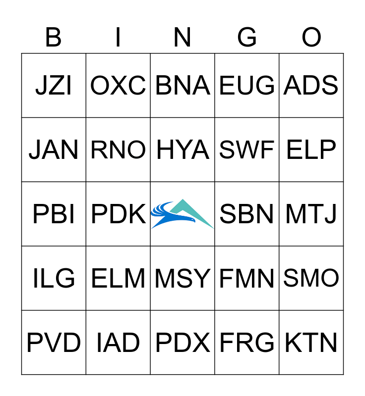 Atlantic Aviation BINGO! Bingo Card