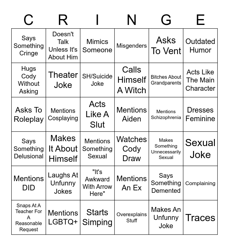 Niko Bingo Card
