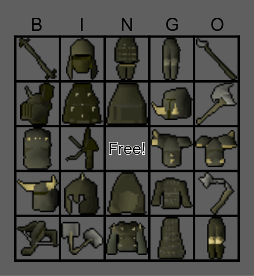 OSRS BARROWS BINGO Card