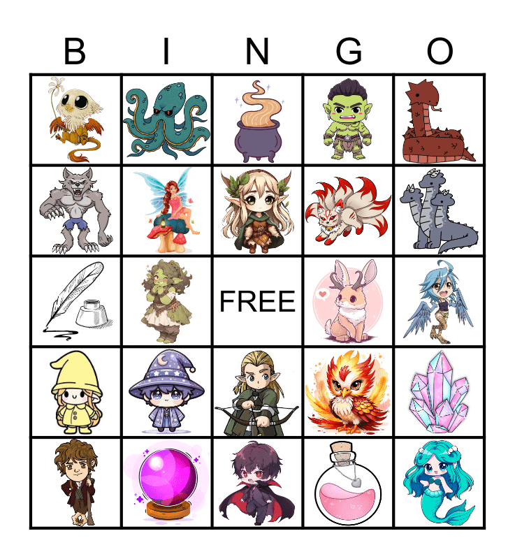 Fantasy Bingo Card