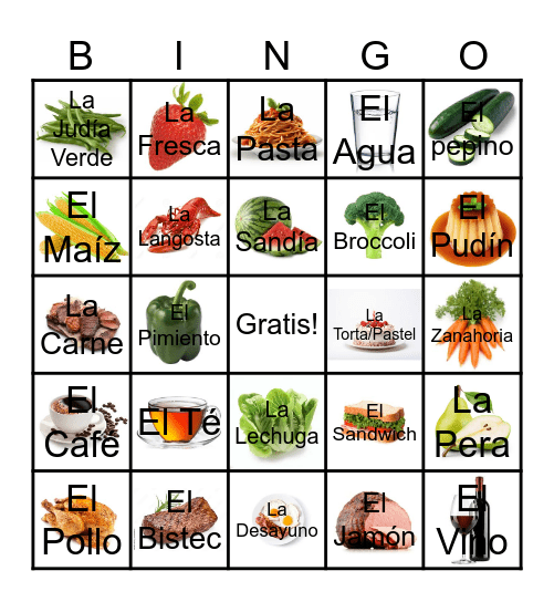 Spanish Bingo Card