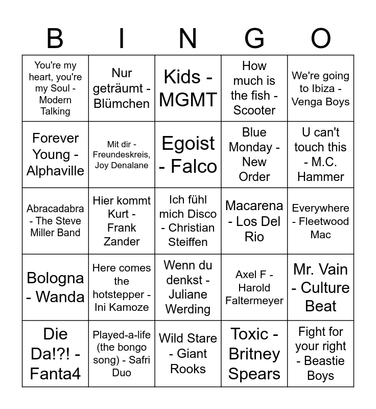 Jingo Bingo Card