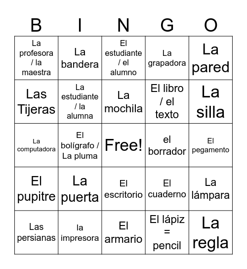 Objetos de la clase Bingo Card