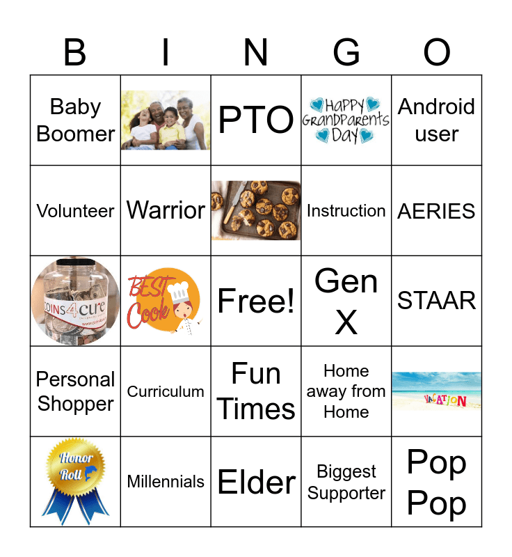 Grandparents Day Bingo Card