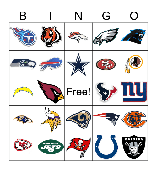 NFL Bingo Card