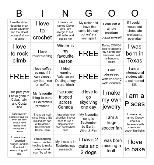 Peer Educator Human Bingo! Bingo Card