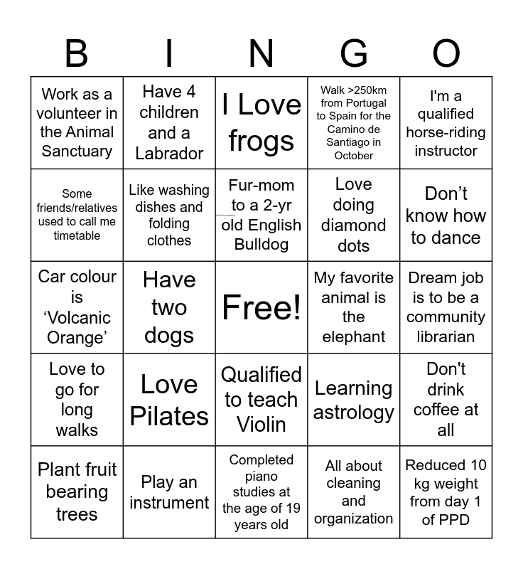 Belonging in Bali Bingo Card