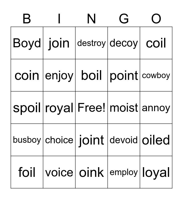 The Right Choice (oy, oi) Bingo Card