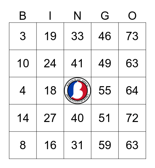 Barangay 135 Zone 12 Bingo Card