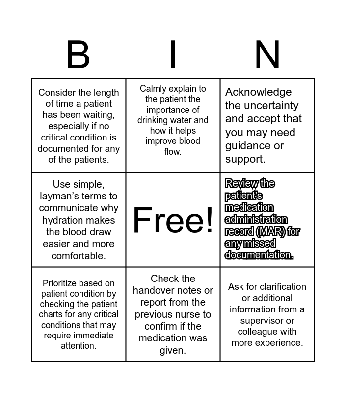 Process Bingo Card