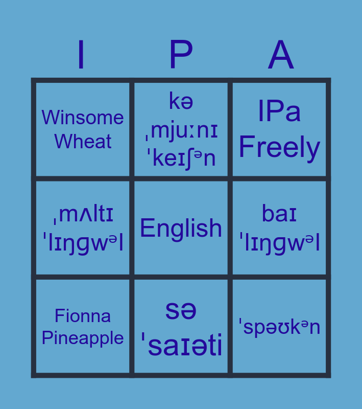 IPA Bingo Card